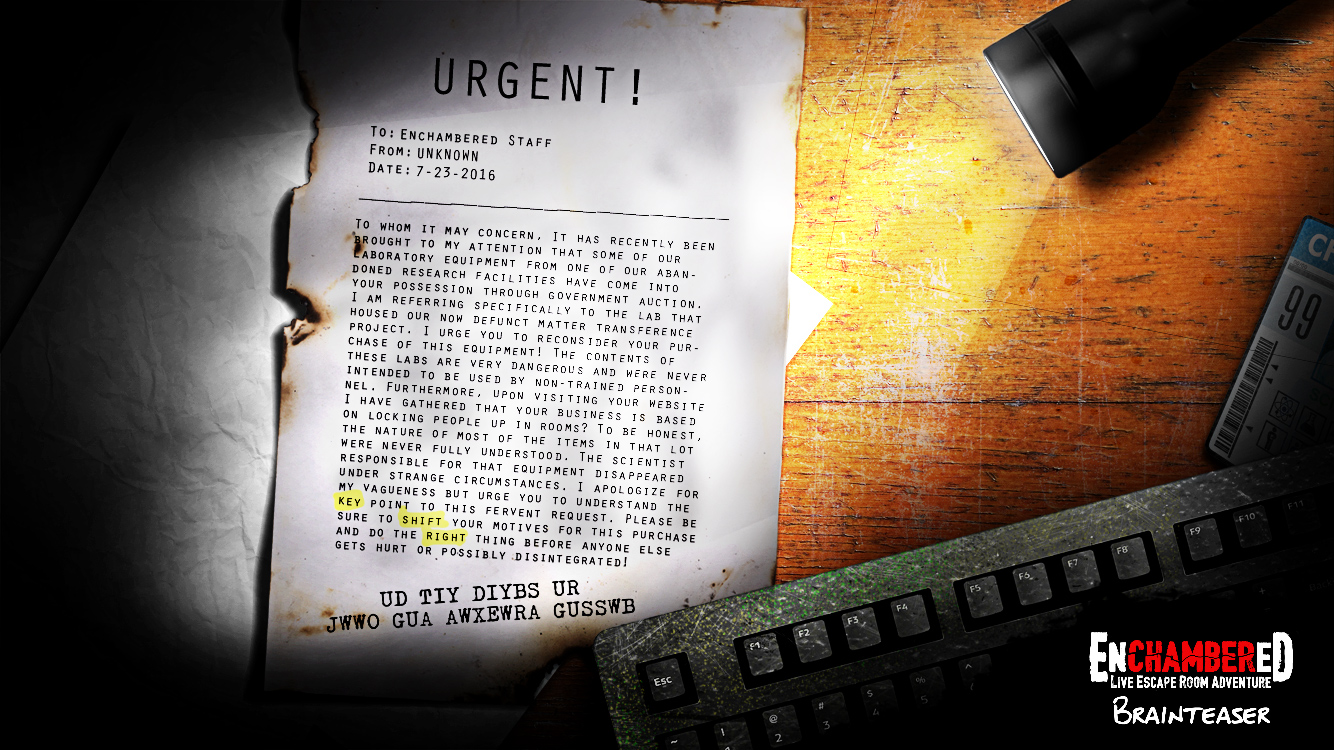 Enchambered Brainteaser: An Urgent Request